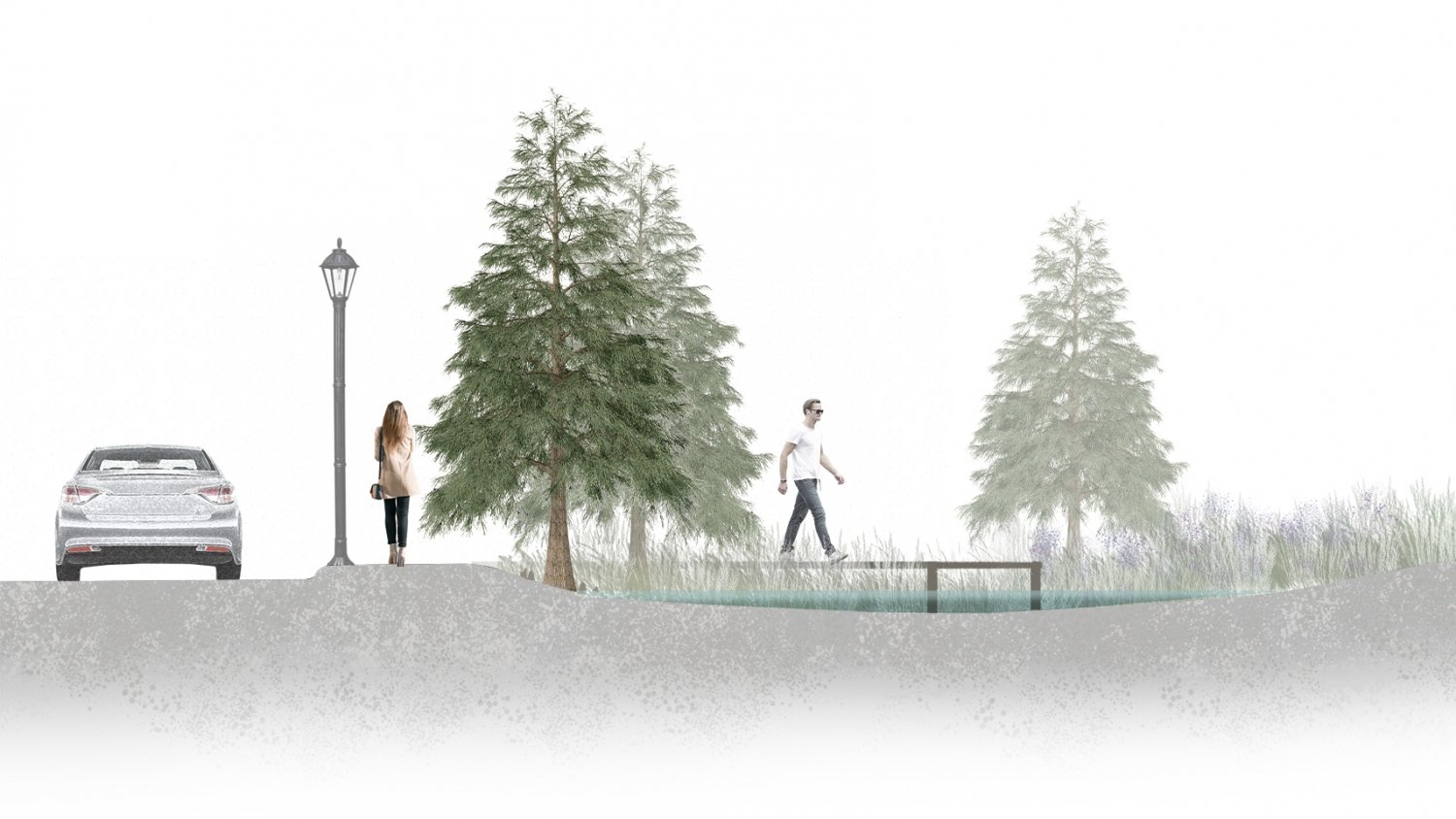 East Pier Roadway Bioswale Section | Cypress Environment & Infrastructure